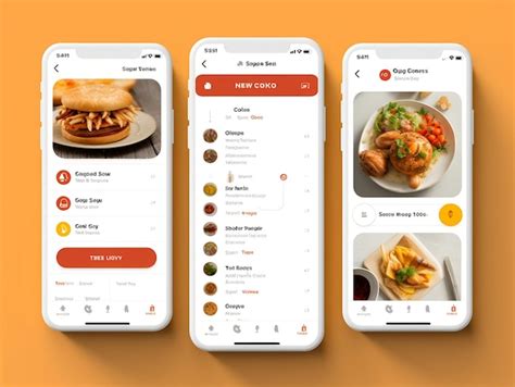 Premium AI Image Food Delivery Mobile App UI UX Design Concept AI