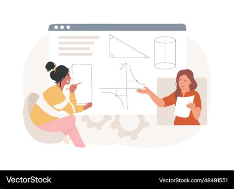 Online Math Learning Concept Royalty Free Vector Image