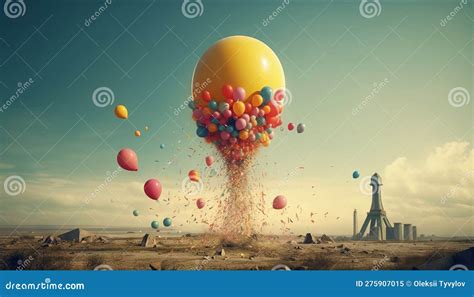 Balloon Pop Explosion Burst Animation Step Frames Isolated On White Cartoon Vector