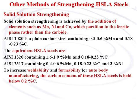 High Strength Low Alloy Steels Hsla Hsla Steels