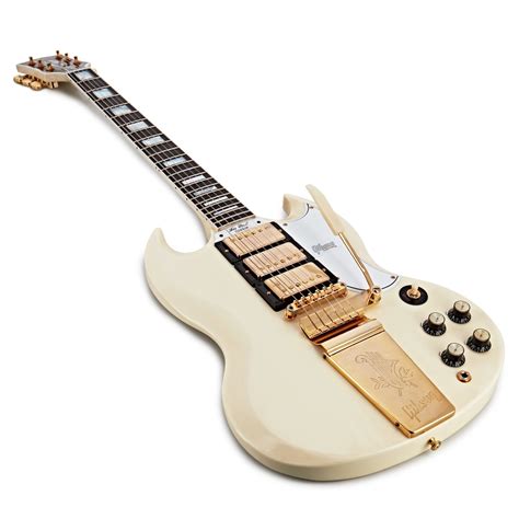 Gibson Custom 1963 Les Paul Sg Reissue W Maestro Classic White At