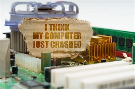On The Computer Motherboard There Is A Cardboard With The Inscription