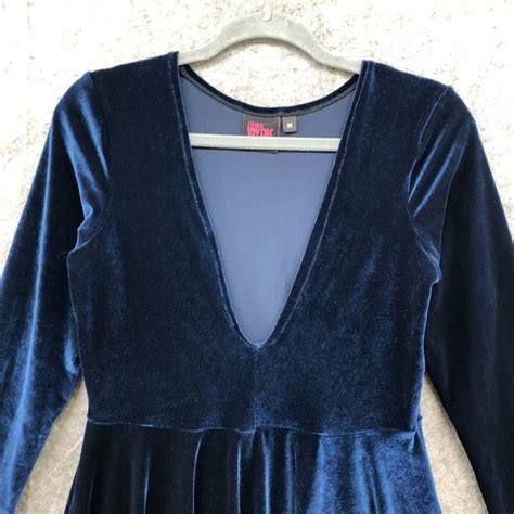 Strange Vixens Dresses Strange Vixens Velvet Dress Deep V Plunge