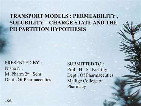 Transport Models Permeability Solubility Charge State Amd The Ph