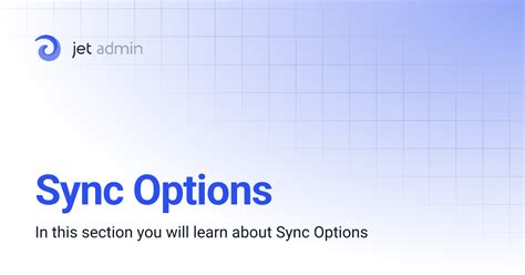 Sync Options User Guide