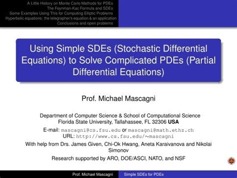 Using Simple Sdes Stochastic Differential Equations To Solve