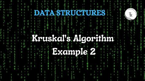 Lecture 129 Kruskals Algorithm Example 2 Youtube
