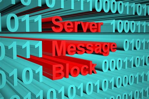 server message block in the form of binary code 3d illustration