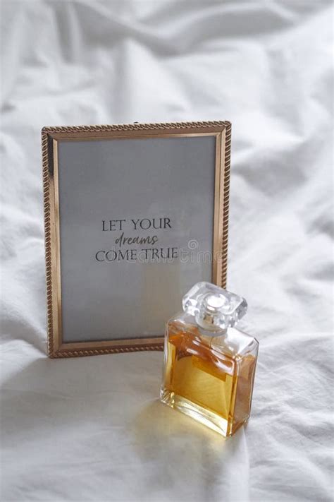 Perfume Bottle And Container On White Bed Stock Image Image Of Delicate Beauty 308053425