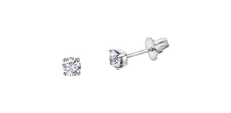 14k White Gold Canadian Diamond Solitaire Stud Earrings Keir Fine