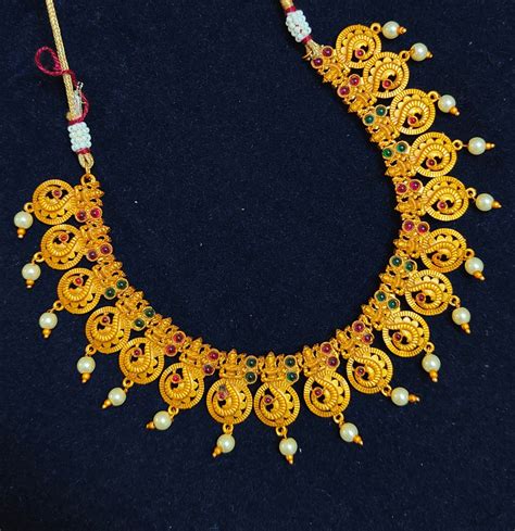 Mango Design Necklace Short Model Swarnakshi Jewels