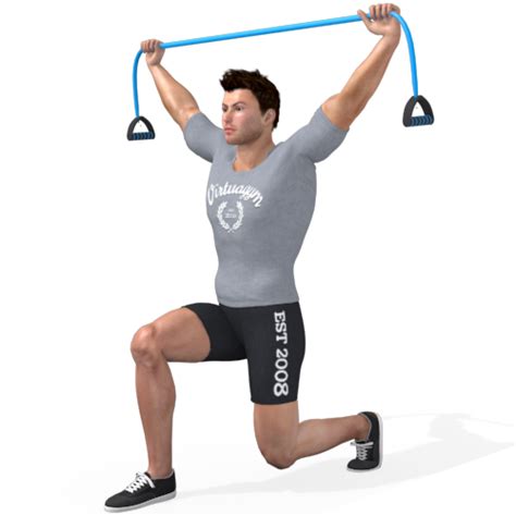 Elastics Overhead Split Squat Video Exercise Guide