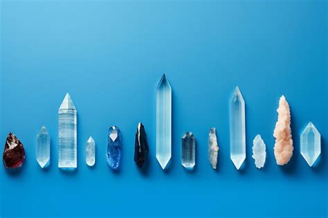 Premium Photo Light Blue Background With A Collection Of Crysta