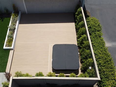 Composite Wood Deck With Lights Around Jacuzzi Los Angeles Trusted