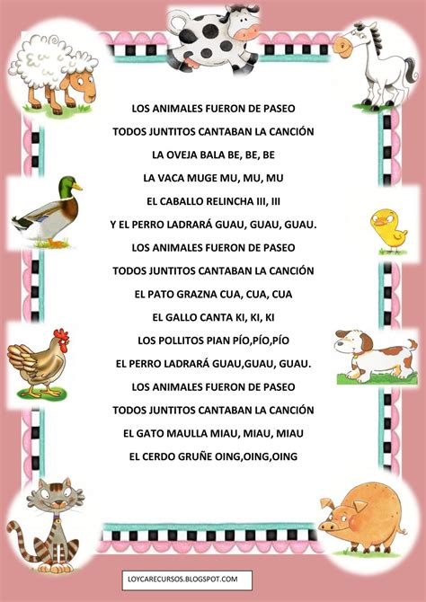 Recursos De EducaciÓn Infantil Otras Canciones De Animales