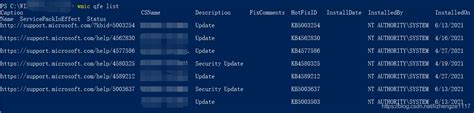 使用powershell查看windows 补丁记录并写入数据库 powershell 获取电脑近期的补丁更新 csdn博客