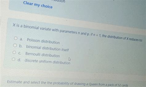 Clear My Choice X Is A Binomial Variate With Studyx
