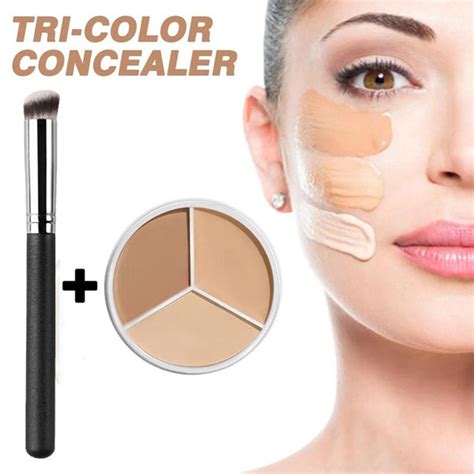 3 Color Concealer Palette Cream Texture Covers Acne Marks Dark Circles