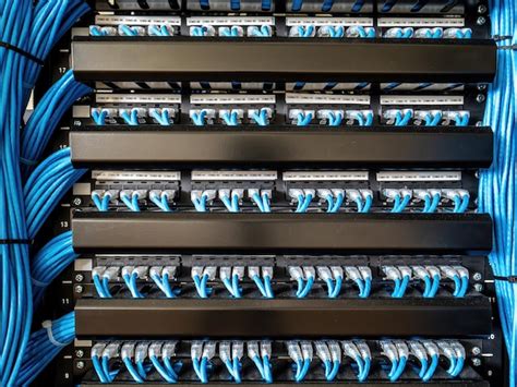 Premium Photo Network Ethernet Cables And Path Panel