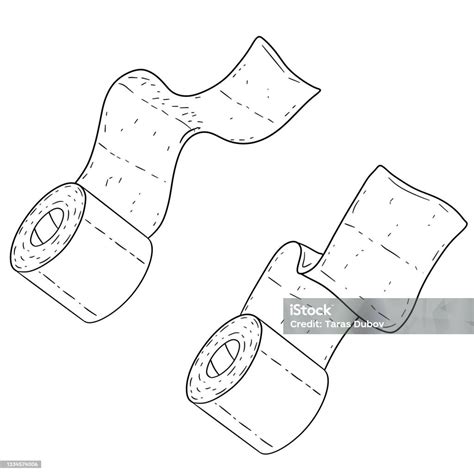 Set Of Toilet Paper Bath Element White Cartoon Object Several Rolls Of