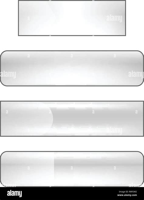 Vector Bright Glossy Web Buttons Set Silver Stock Vector Image Art