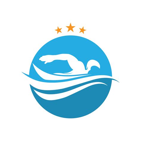 simples natação piscina silhueta nadador atleta em mar oceano água onda logotipo Projeto