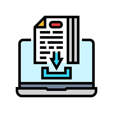 Assignment Submission Education Platform Color Icon Illustration