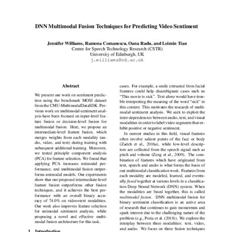 Dnn Multimodal Fusion Techniques For Predicting Video Sentiment Acl