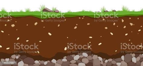 토양 층의 표면 지평선 유기물과 돌이 혼합된 지구 구조 플랫 만화 고생물학 배경 일러스트레이션 지질학 0명에 대한 스톡 벡터 아트 및 기타 이미지 Istock