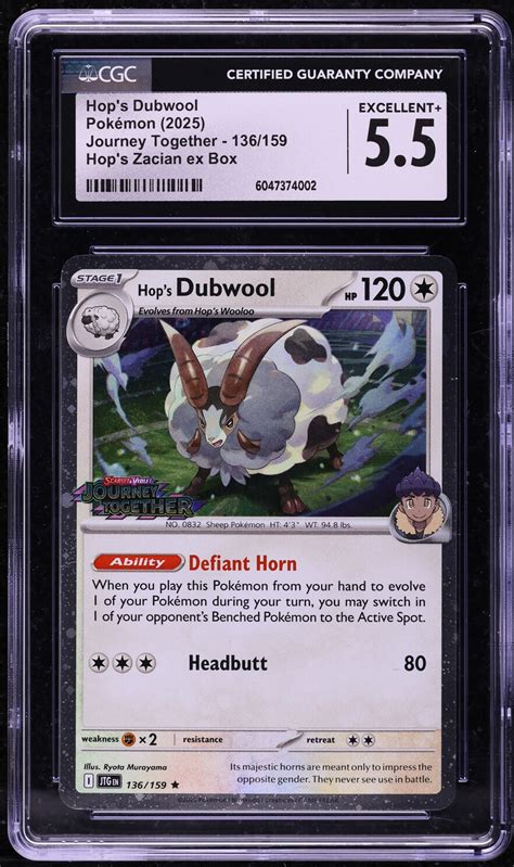 2025 Pokemon Scarlet And Violet Journey Together Hops Dubwool 136 Cgc 5
