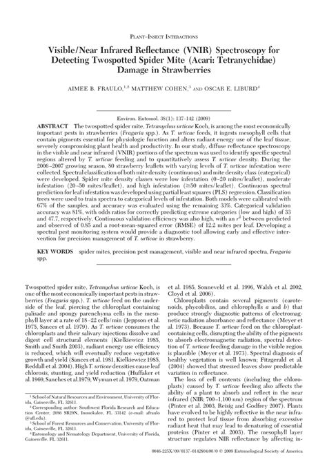 Pdf Visiblenear Infrared Reflectance Vnir Spectroscopy For
