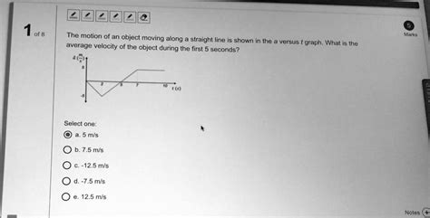 solved the motion of an object moving along a straight auii is shown