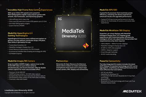 Mediatek Has Announced The New Premium 5g Soc Mediatek Dimensity 8200