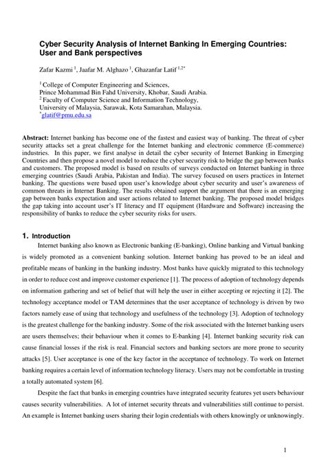 Pdf Cyber Security Analysis Of Internet Banking In Emerging Countries User And Bank Perspectives