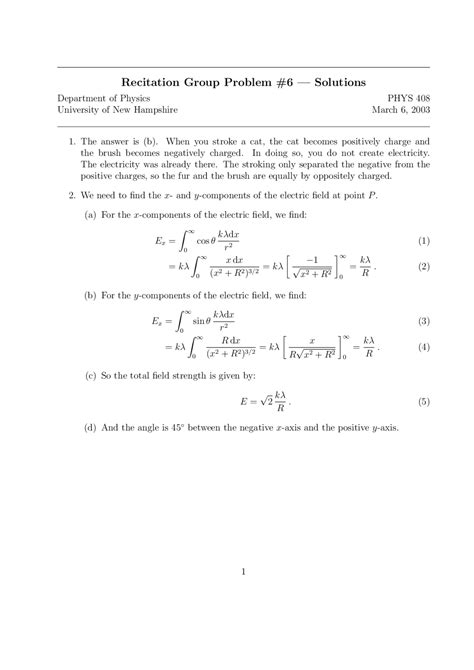 Solved Assignment 6 For General Physics Ii Phys 408 Docsity