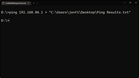 how to redirect command prompt output to a file