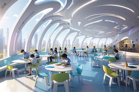 Premium Photo Holistic Learning Environments The Future Of Futuristic Classrooms