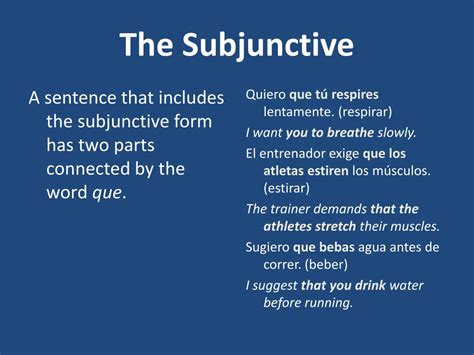 Ppt The Subjunctive Powerpoint Presentation Free Download Id 1872073