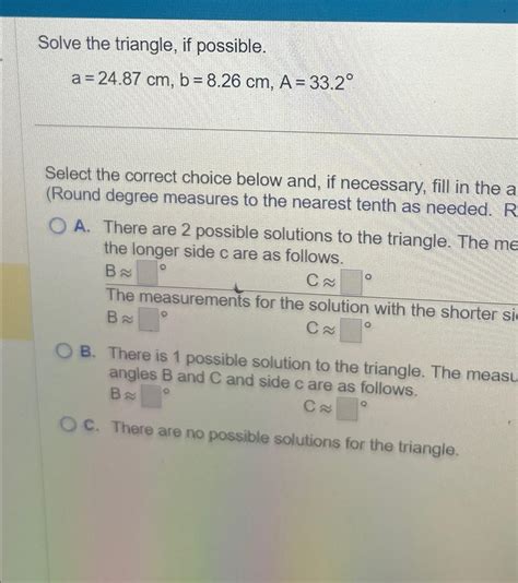 Solved Solve The Triangle If Chegg