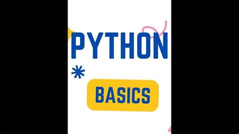 Python Basics Youtube