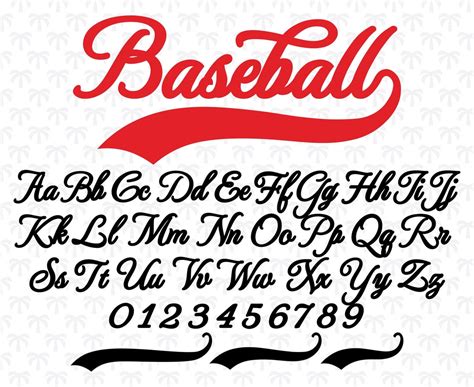 Baseball Font Baseball Script Font Baseball Font With Tail Baseball