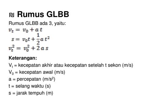 Gerak Lurus Berubah Beraturan Glbb