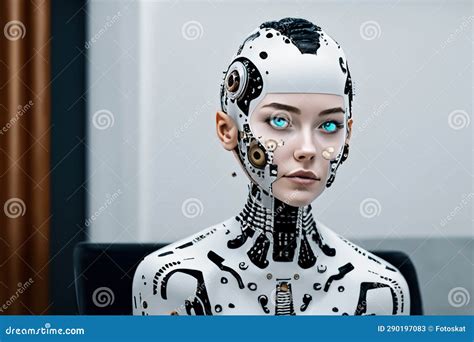 Woman Cyborg Ai Generated Stock Illustration Illustration Of Computer