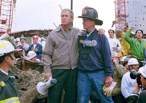 9 11 Firefighter Bob Beckwith Who Stood Beside George W Bush In