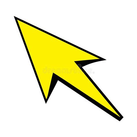 Yellow Cursor Arrow Icon Click Navigation Website Design Element Stock