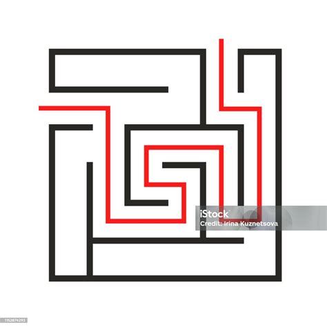教育邏輯遊戲迷宮為孩子們找到正確的方法孤立的簡單的方形迷宮黑色線在白色背景 有了解決方案向量例證向量圖形及更多入口圖片 Istock
