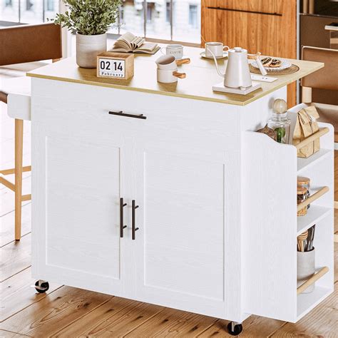 Buy IRONCK Kitchen Island With Storage Rolling Kitchen Island On