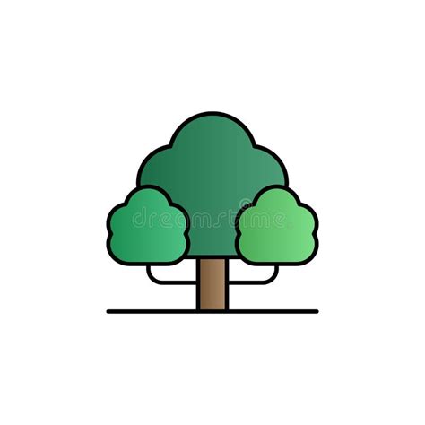 Tree Color Gradient Vector Icon Stock Illustration Illustration Of