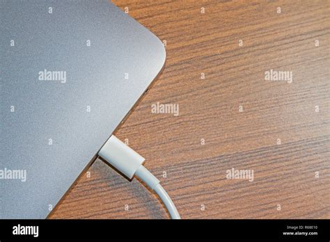 USB Type C Port On Laptop And Cable S White Of Laptop Stock Photo Alamy