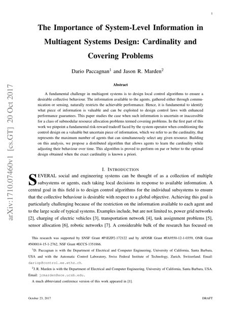 pdf the importance of system level information in multiagent systems